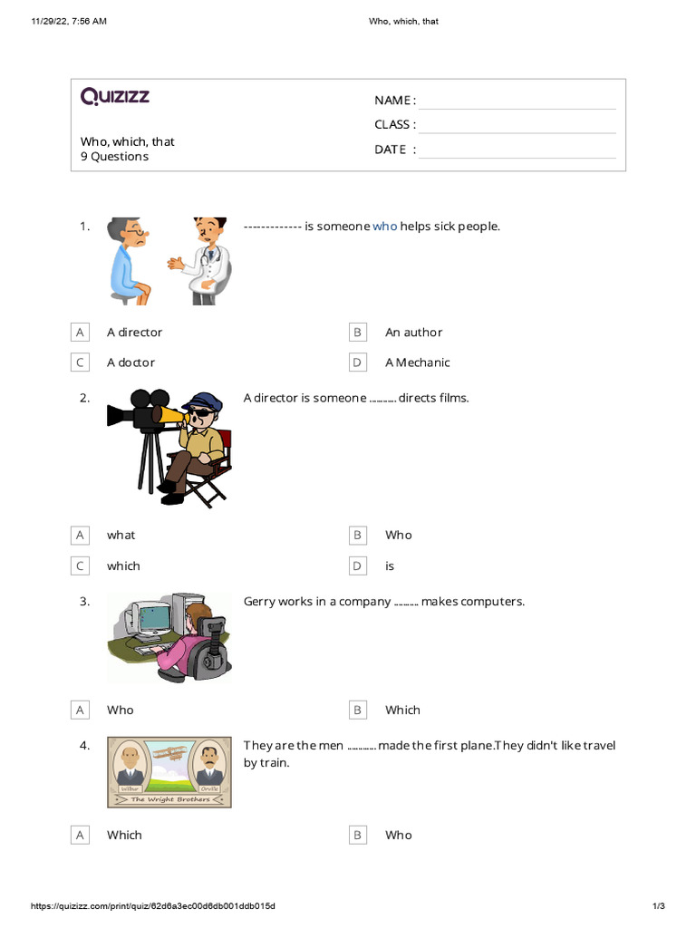 Grade 5 Unit 4 - Relative Pronoun (Who, Which, That) | PDF