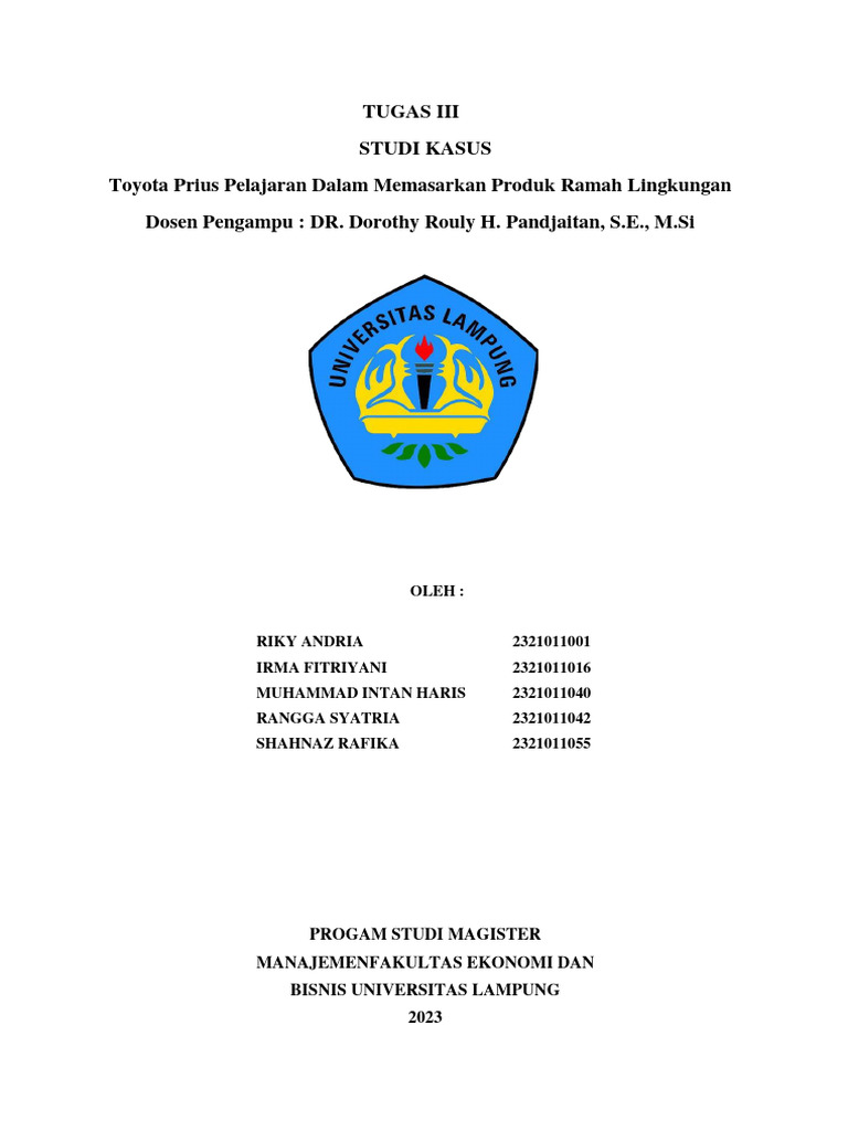 Strategi Pemasaran Toyota Prius Ramah Lingkungan | PDF | Bisnis