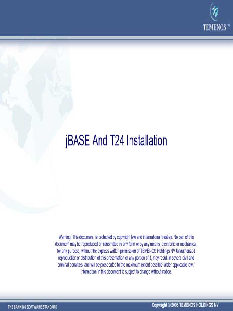 Jbase and T24 Installation | PDF | Computing | Civil Law (Common Law)
