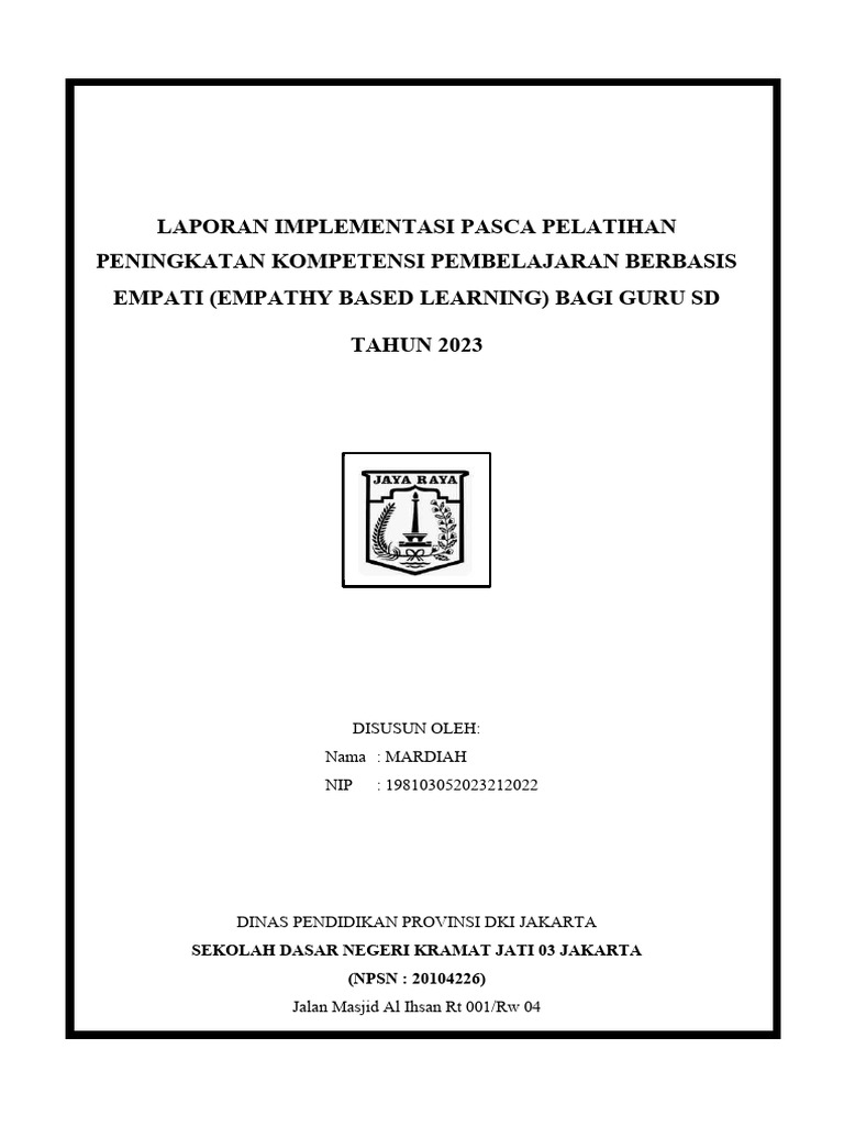 Format Laporan Implementasi Pasca Pelatihan 2023 | PDF | Ilmu Sosial | Kesehatan Holistik