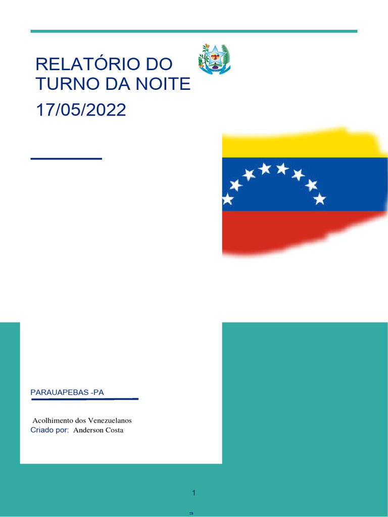 Relatório do Turno Noturno em Parauapebas | PDF