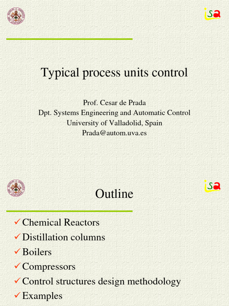 Typical Process Units Control | PDF | Chemical Reactor | Distillation