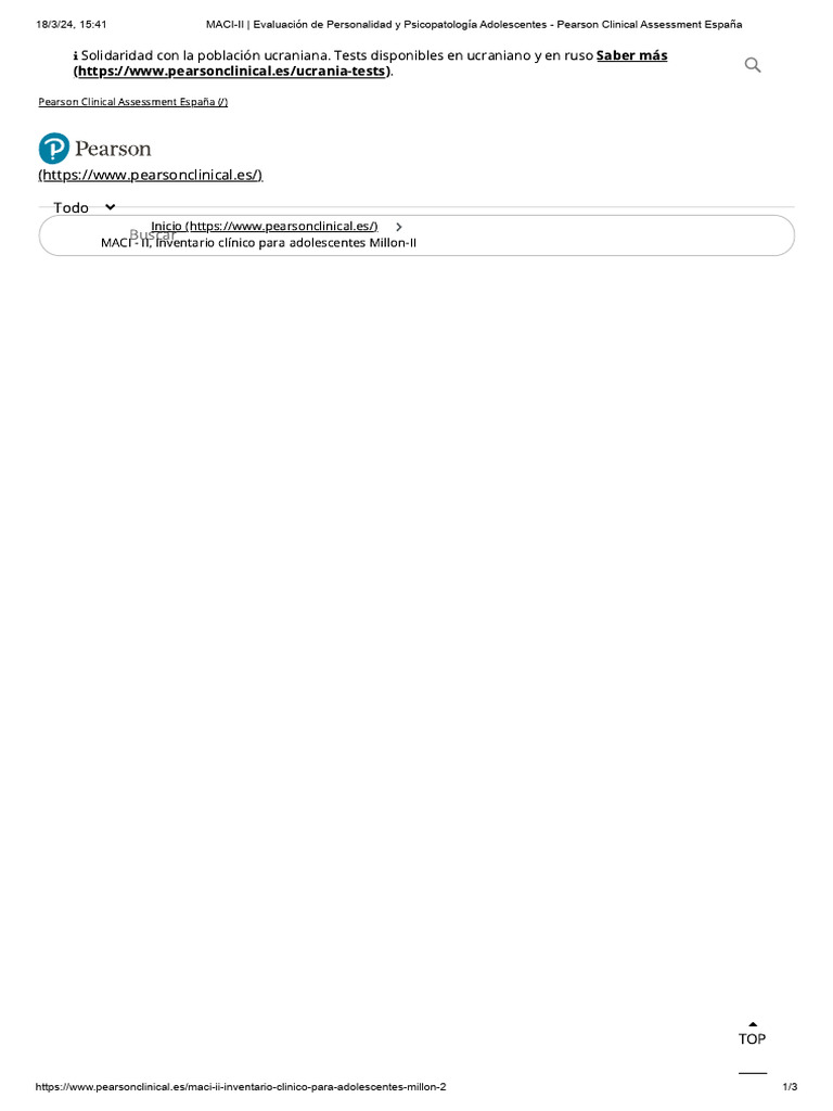 MACI-II - Evaluación de Personalidad y Psicopatología Adolescentes ...