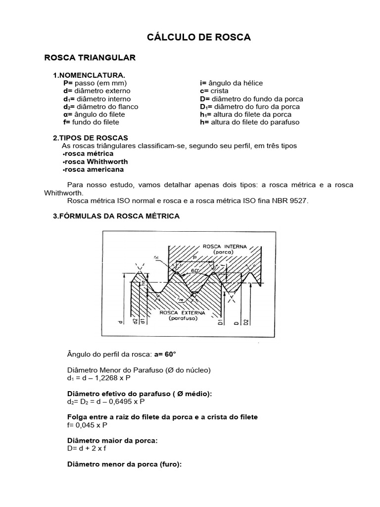 Calculo de Rosca | PDF