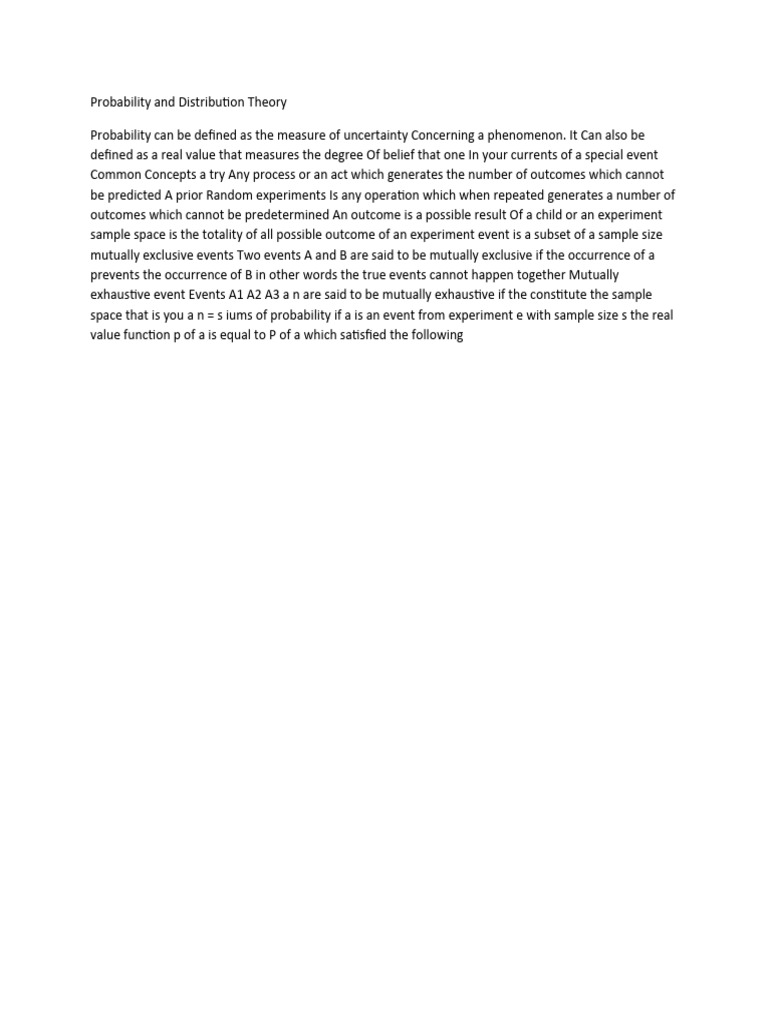 Probability and Distribution Theory | PDF