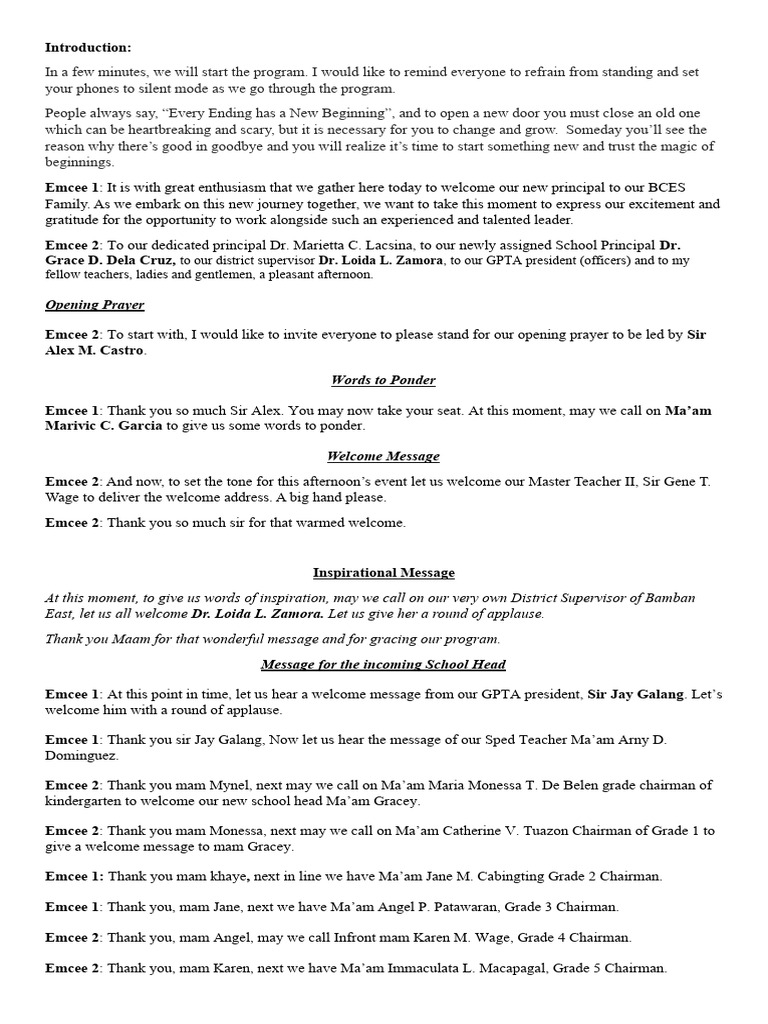 Welcome - Script | PDF