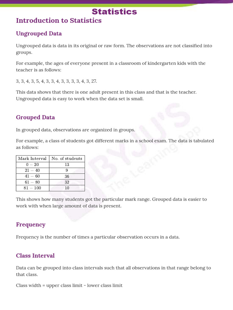 Statistics For Class 10 | PDF | Mode (Statistics) | Median