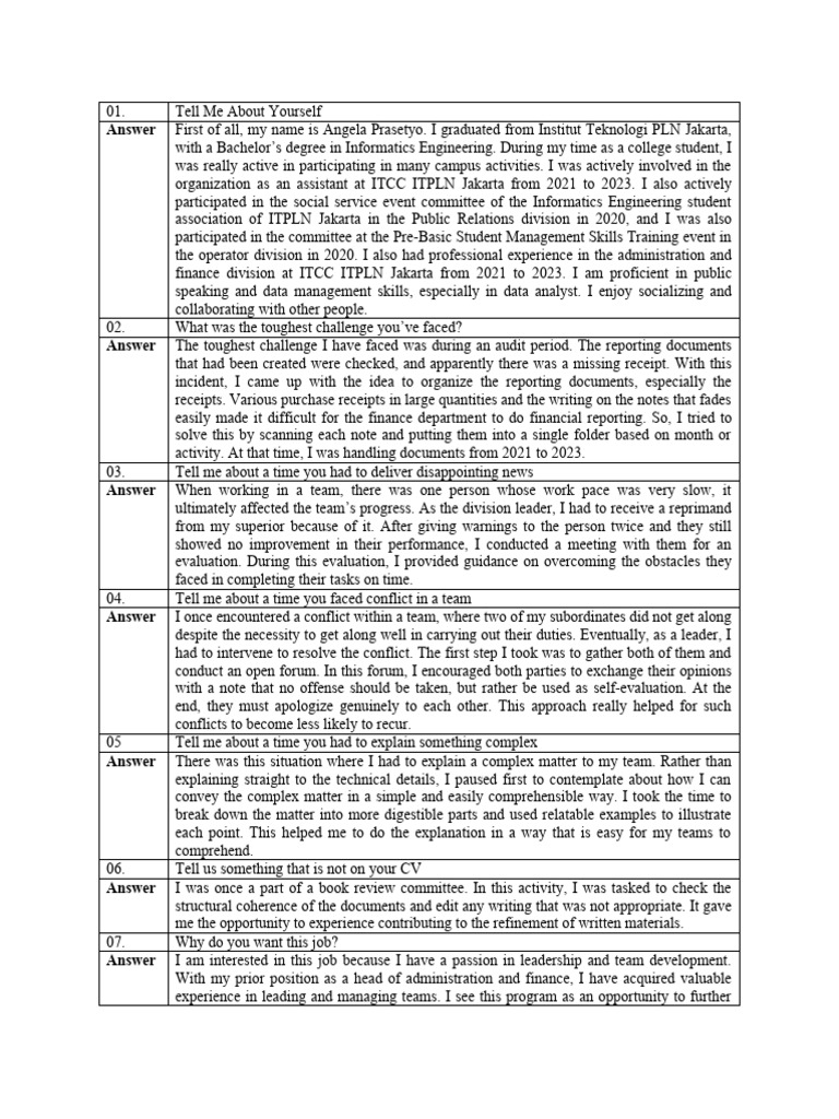 Skrip Interview - English | PDF | Cognition