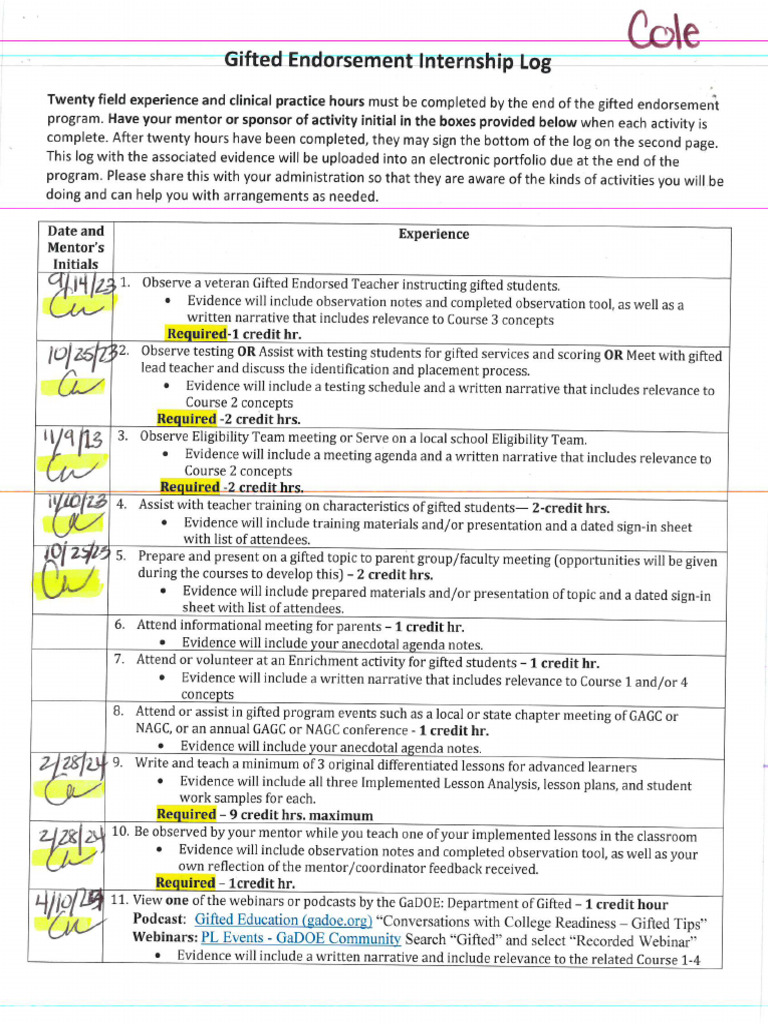 internship sign | PDF