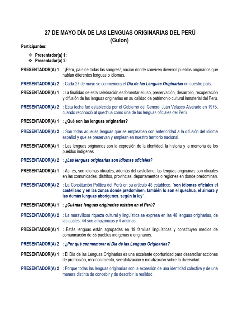 27 de mayo | PDF | Perú | Pueblos Indígenas de las Américas