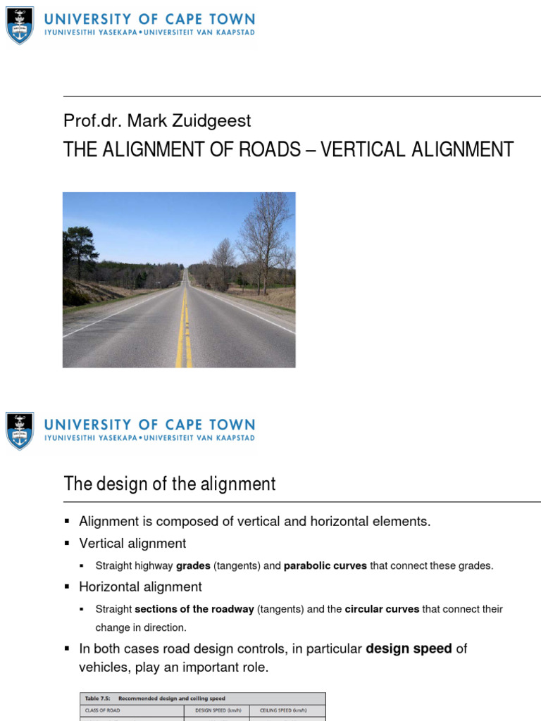 CIV4046 - Lectures - Vertical Alignment - MZ - Final - 2019 | PDF ...