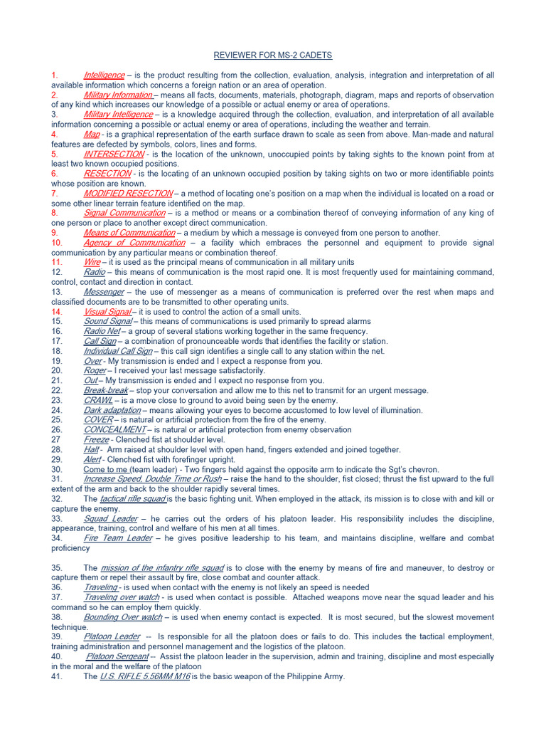 Military Communication and Tactics Guide | PDF | Platoon | Map