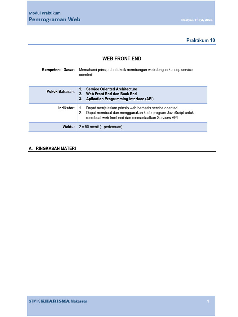 Praktikum 10 - Web Frontend | PDF