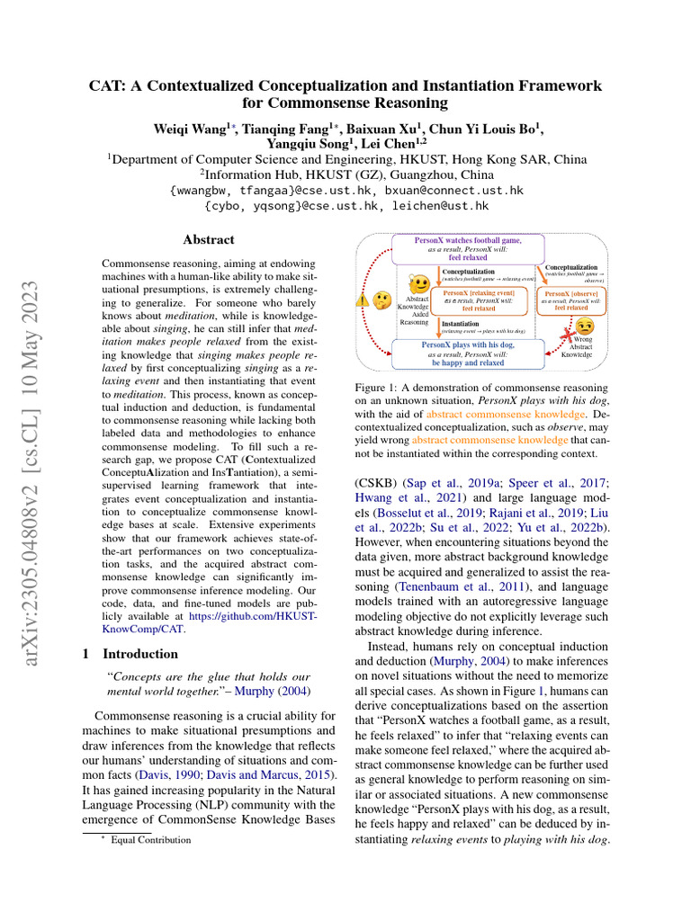 CAT: A Contextualized Conceptualization and Instantiation Framework For Commonsense Reasoning ...