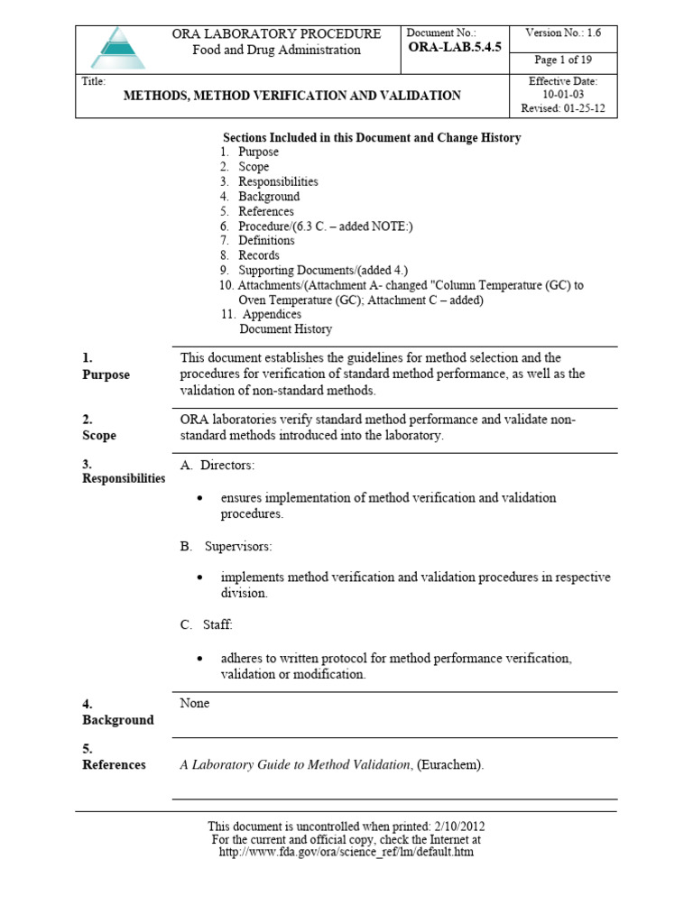 Method Verification and Validation (FDA) | PDF | High Performance Liquid Chromatography ...