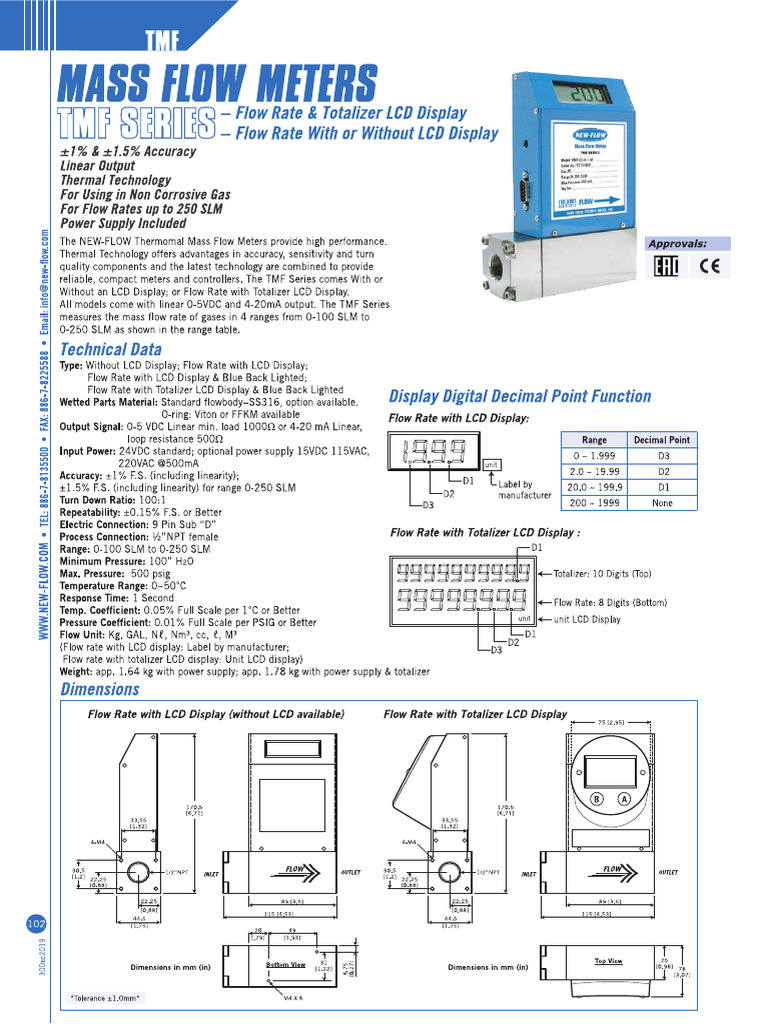 Mass Flow Meter TMF Accuteck | PDF