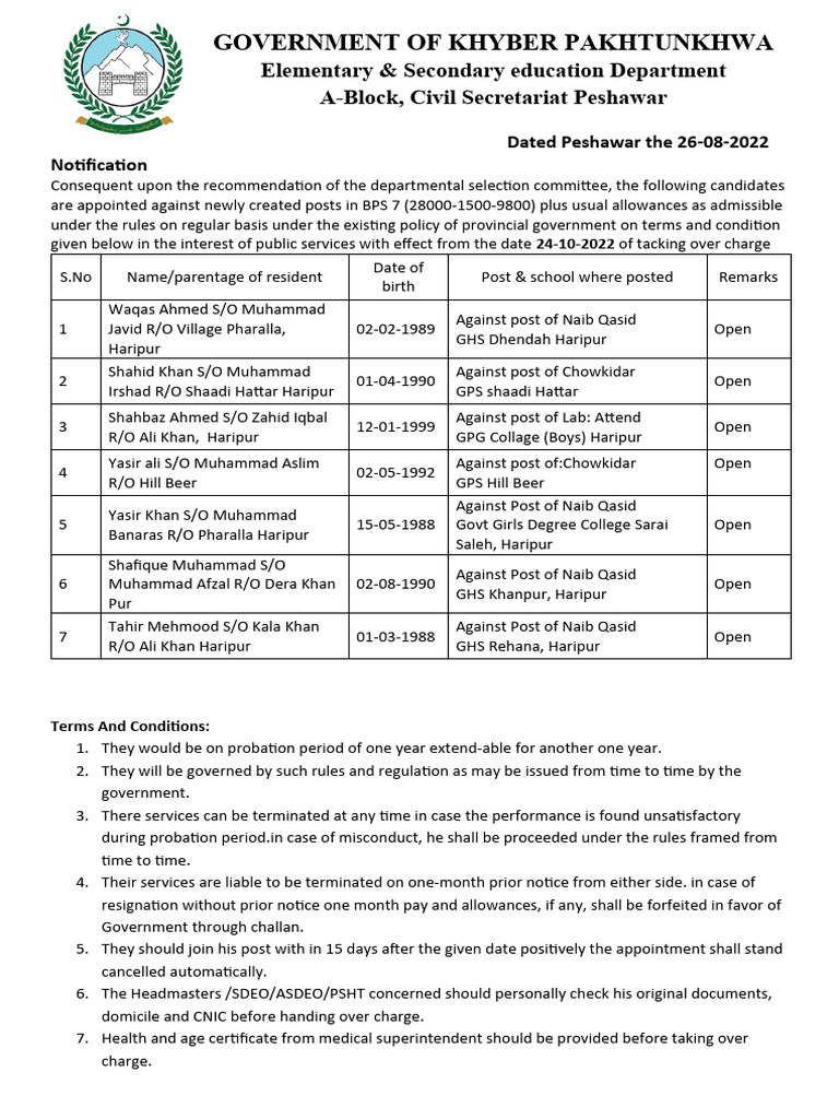 Government of Khyber Pakhtunkhwa | PDF | Khyber Pakhtunkhwa | Government