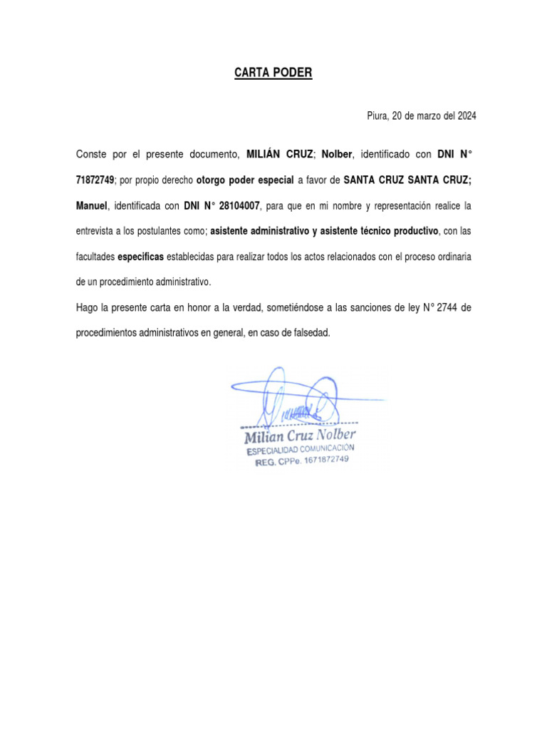 Carta Poder | PDF