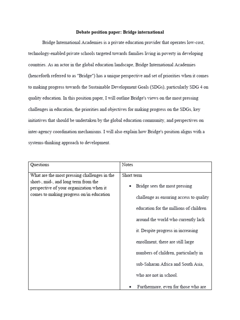 Debate Position Paper 2 | PDF | Educational Technology | Learning