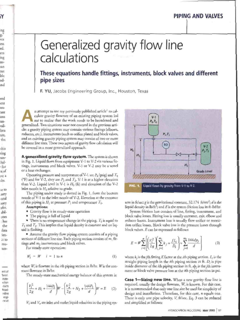 generalized gravity flow line calculations | PDF