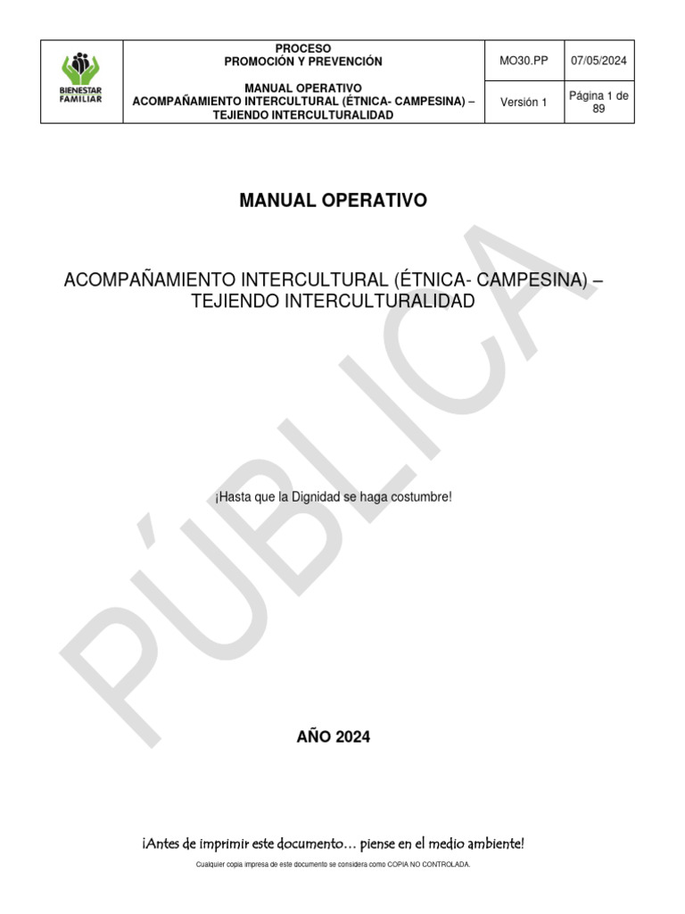 Mo30.pp Manual Operativo Aiec Tejiendo Interculturalidad v1 | PDF ...