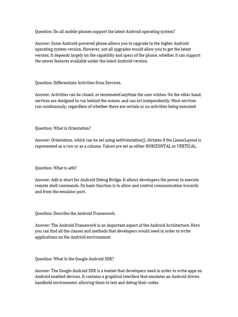 Android Development FAQs and Concepts | PDF