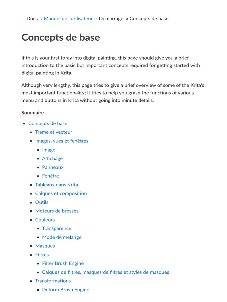 Concepts de Base - Documentation Krita Manual 5.2 | PDF