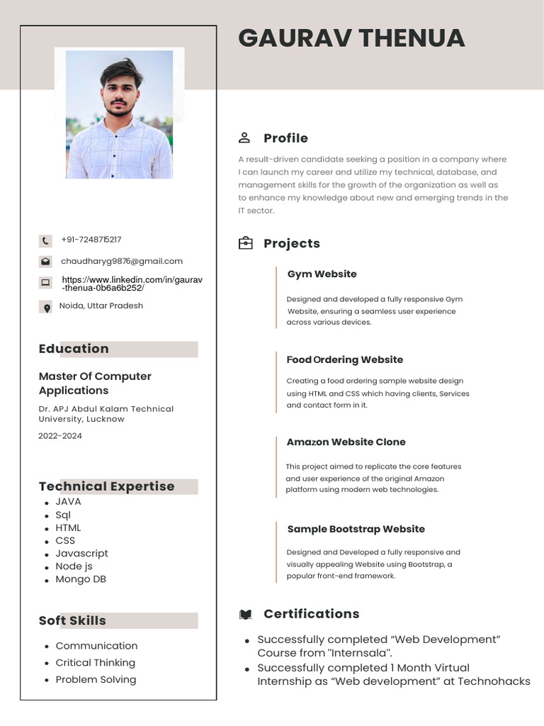 Gaurav New Resume | PDF | Web Development | Websites