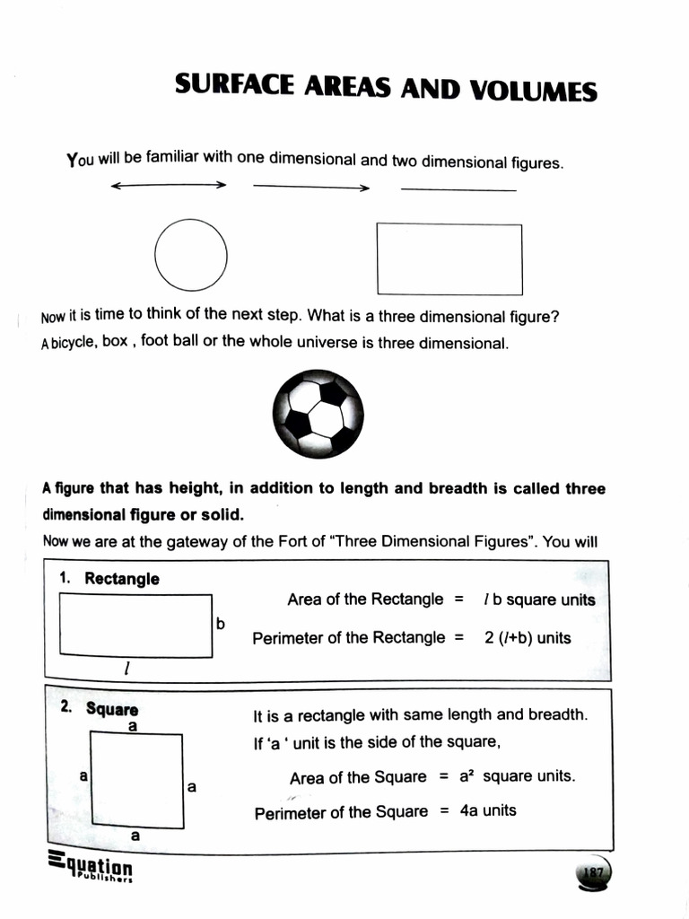 Surface Area and Volume of Shapes | PDF | Area | Sphere