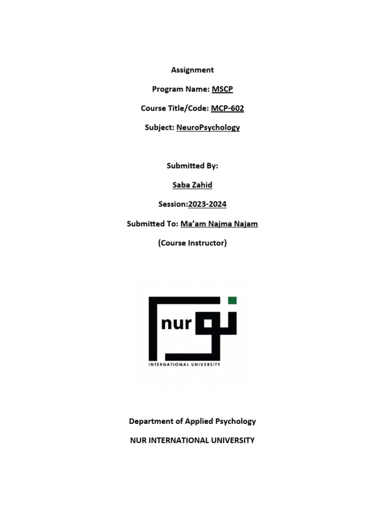 Grapho motor test Report (BY SABA ZAHID) | PDF | Neuroscience ...