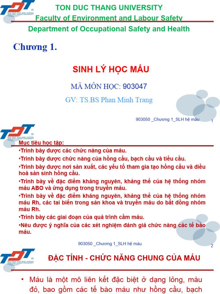 MẪU Chương 1-SLH- Blood Cell | PDF