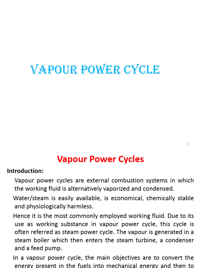 Vapour Power Cycle-ppt (1) | PDF | Steam | Cogeneration