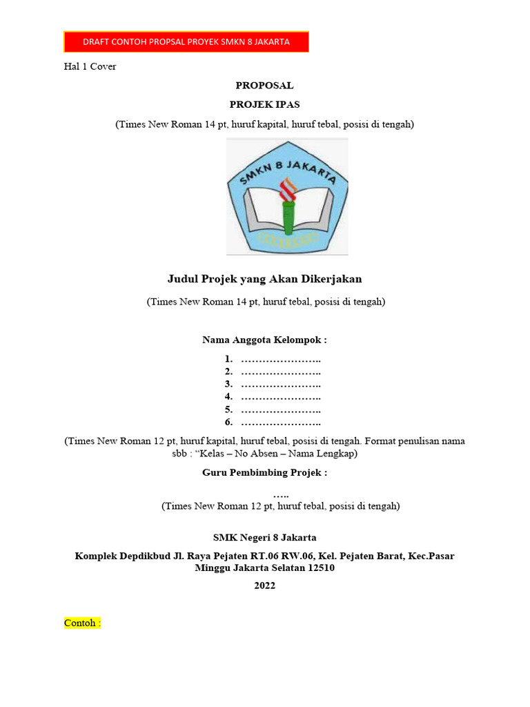 Proposal Projek IPAS SMK Negeri 8 Jakarta | PDF
