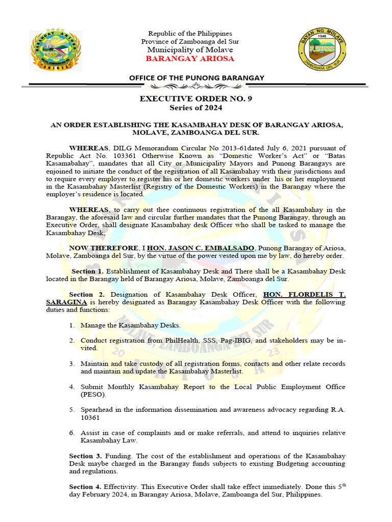 Eo9 Kasambahay | PDF | Justice | Crime & Violence