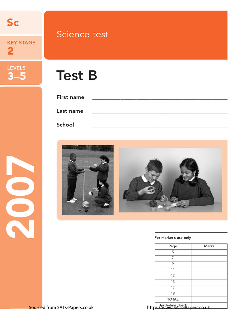 Key Stage 2 Science Test Paper | PDF | Turtle | Water Cycle