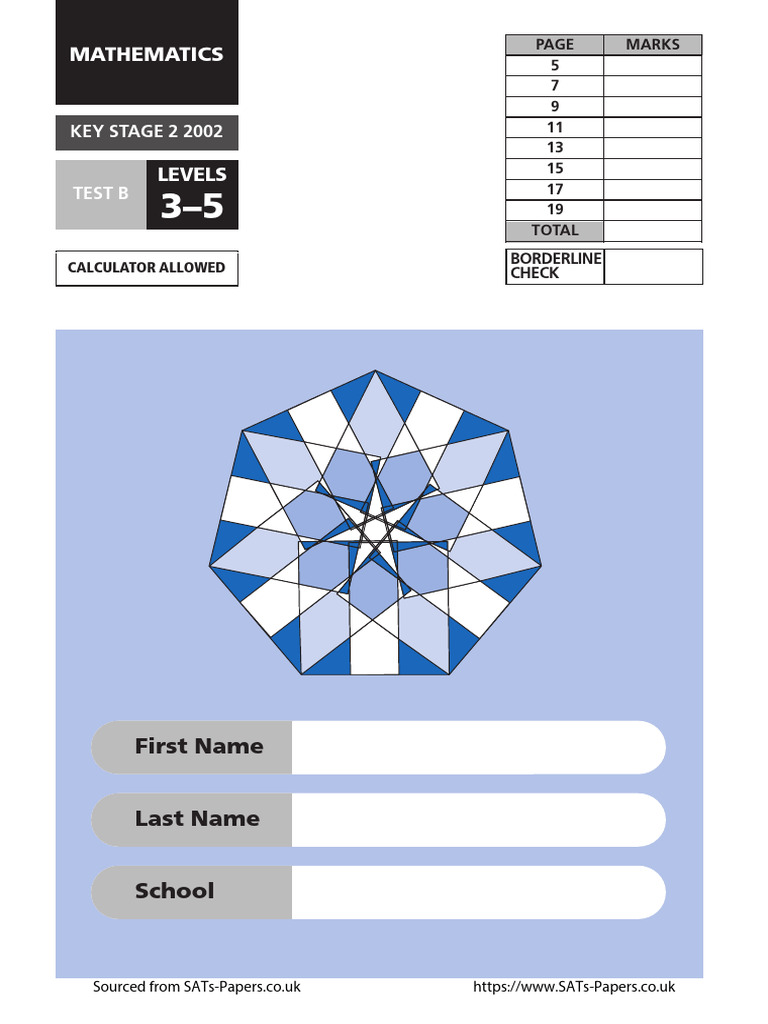 Ks2 Mathematics 2002 Test B | PDF | Cereals