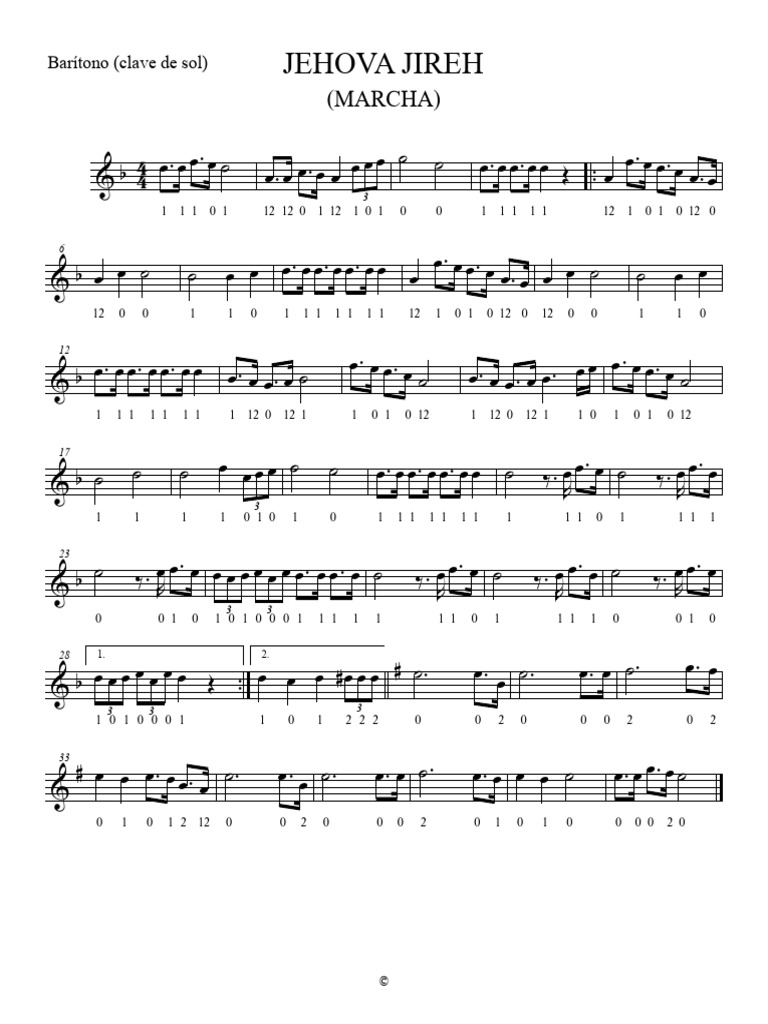 Baritone Sheet Music: Jehova Jireh | PDF