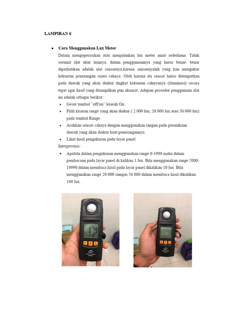 Lampiran Cara Alat Lux Hygro | PDF | Sains & Matematika | Komputer