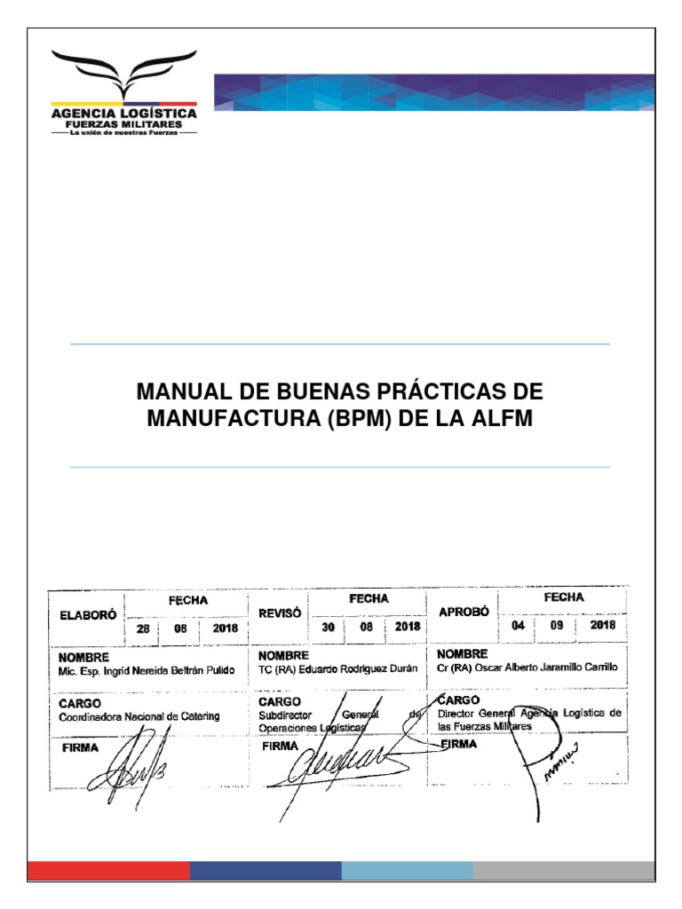 Manual de Buenas Pr¿Cticas de Manufactura (BPM) de La ALFM | PDF | Alimentos | Seguridad alimenticia