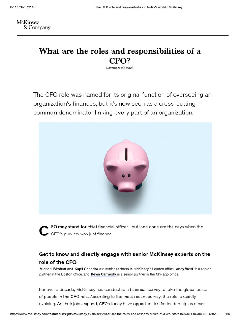 What Are The Roles and Responsibilities of A Cfo? | PDF | Chief Financial Officer | Innovation