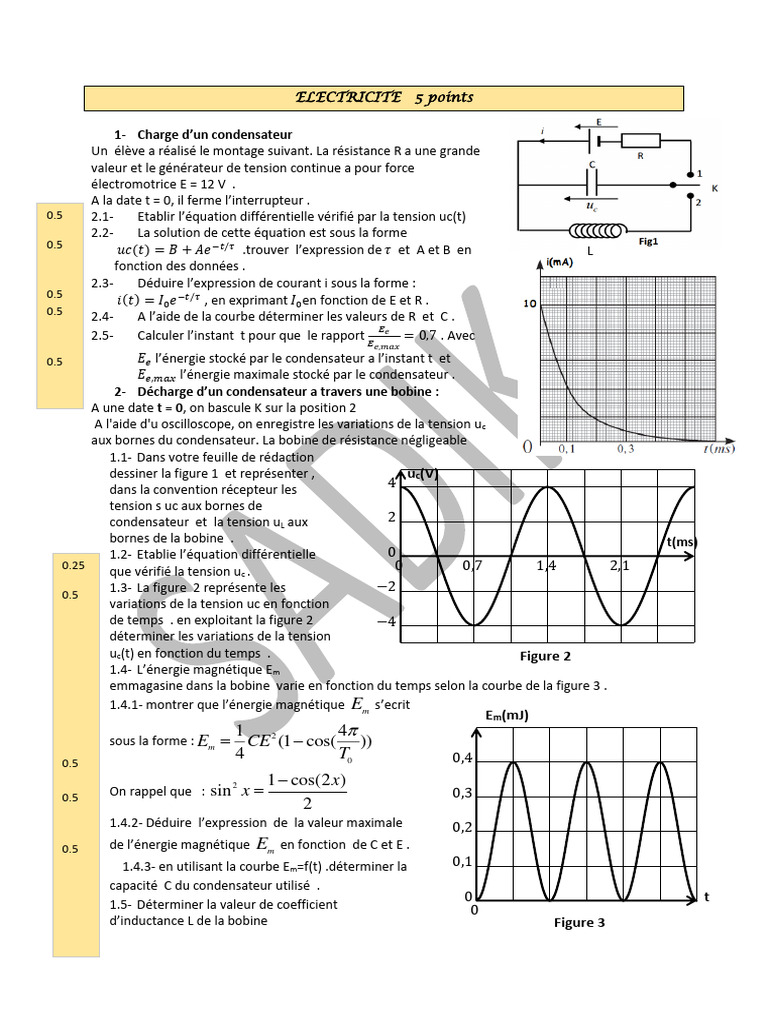 Équations de circuits RLC et oscillations | PDF | Condensateur ...