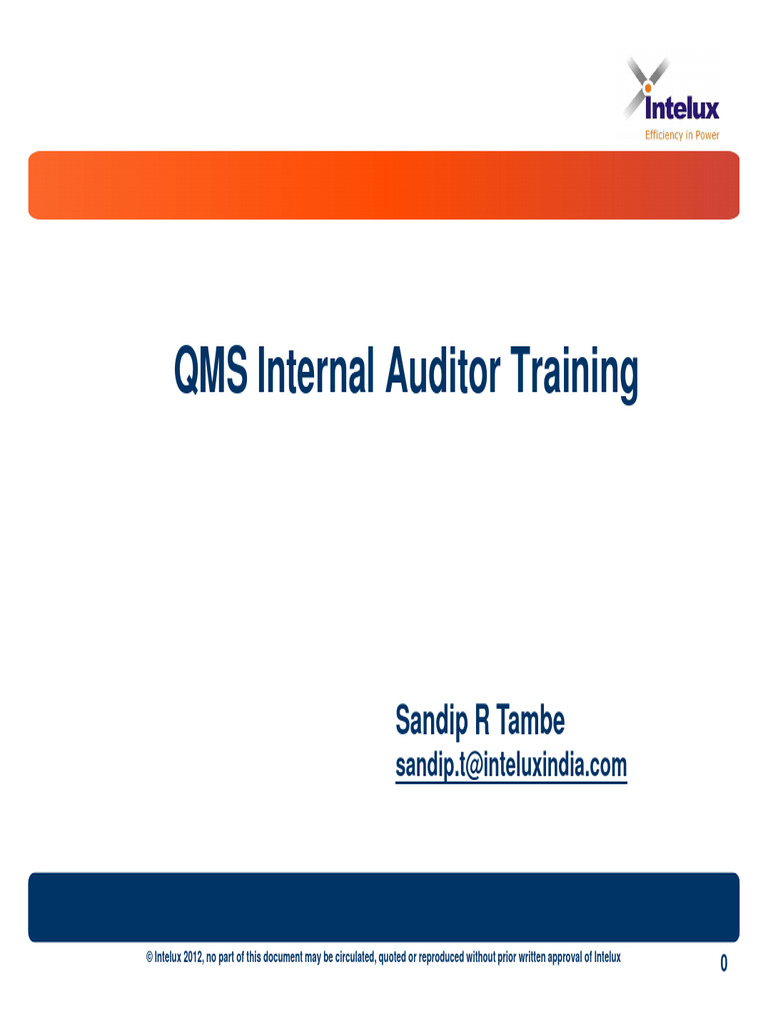 QMS Internal Auditor Training | PDF | Audit | Quality Management System