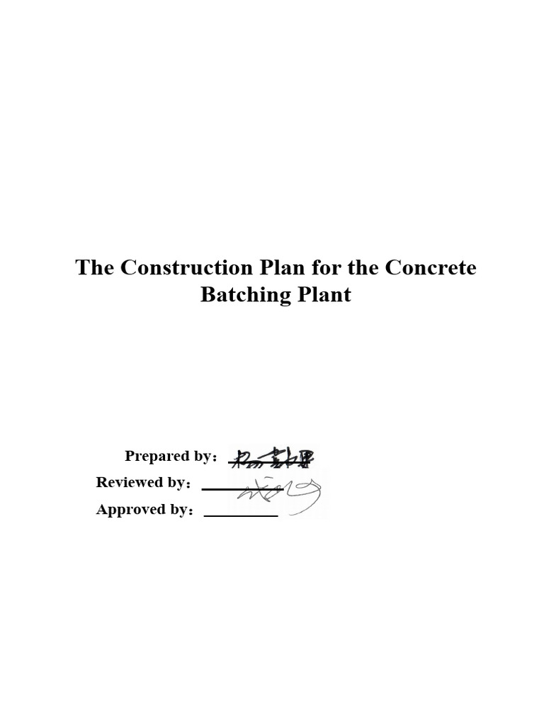 Concrete Batching Plant Construction Plan | PDF | Concrete | Cement
