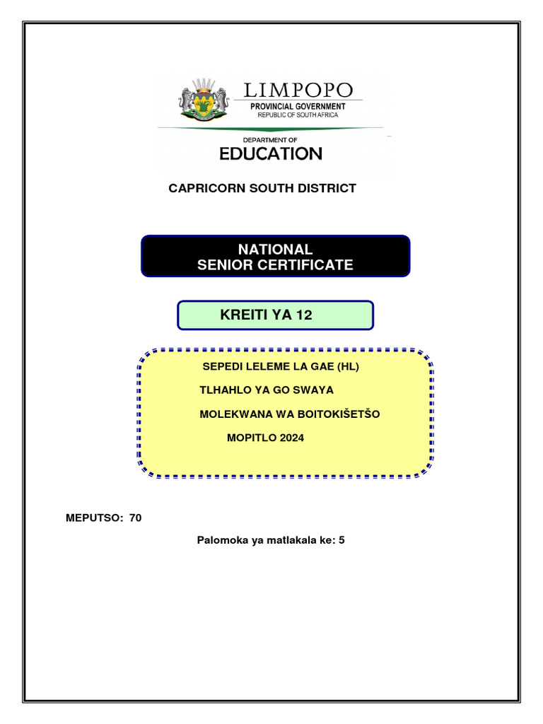 Tlhahlo - Ya - Go - Swaya - Mphato - Wa - 12 - Mopitlo 2024-2 | PDF