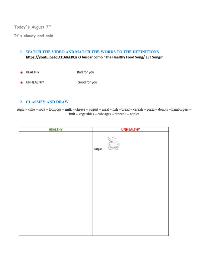Project 5th grade | PDF | Meal | Lunch