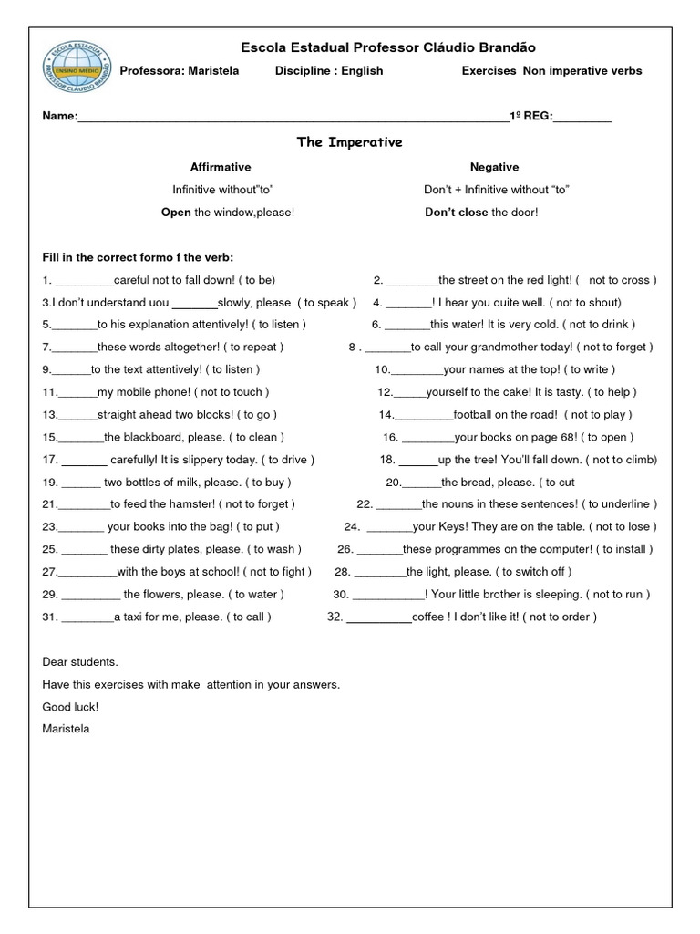 Imperative 32 Questions | PDF | Morphology | Semantic Units