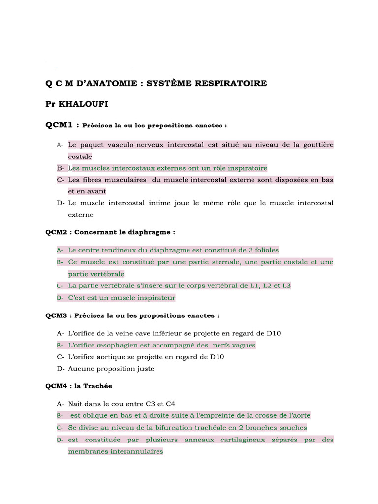 Système Resp 1 Correction | PDF