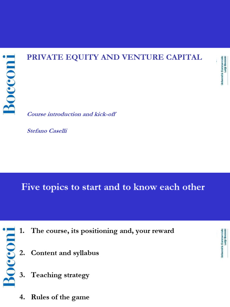 [PPT]PEVC Course Introduction | PDF | Venture Capital | Corporate Finance