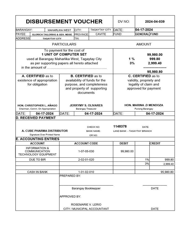 Voucher With Bidder Computer | PDF | Affidavit | Business