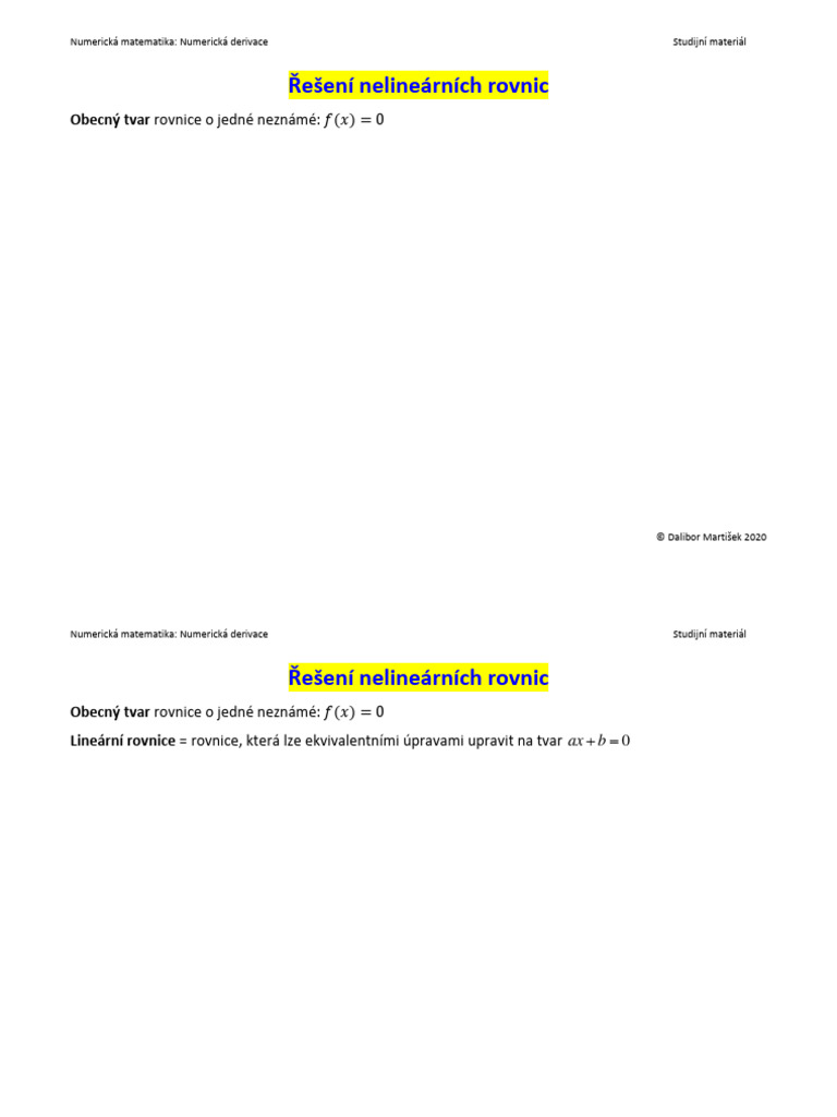 Nelinearni Rovnice | PDF